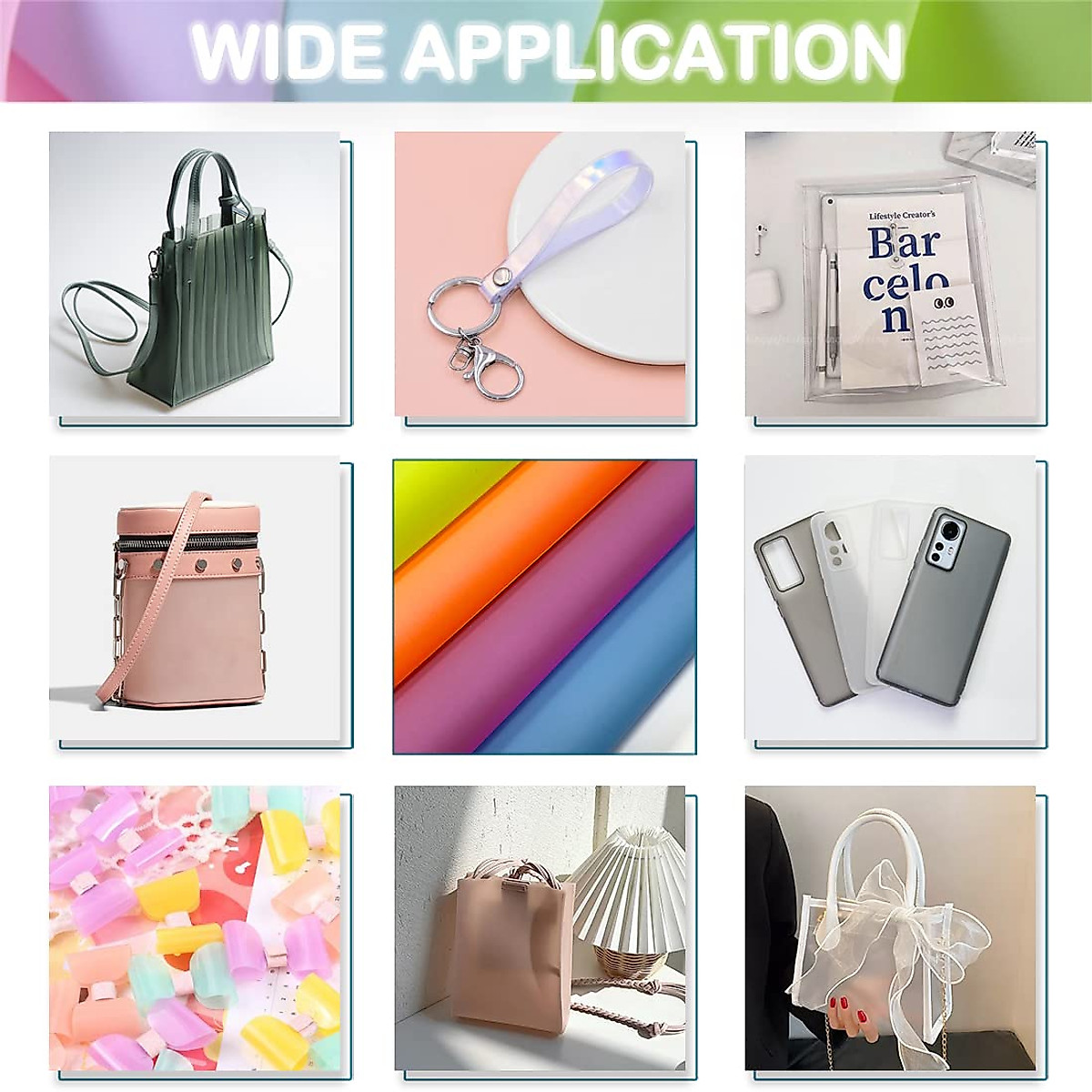 6 Pcs Colorful Jelly Sheets Candy Color Transluscent Vinyl Sheets for DIY Projects Sewing Craft 8 x12 (21cmx30cm) 8x12 inches XHT-533 0