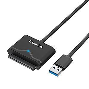 WAVLINK USB 3.0 to SATA Adapter Cable, External SATA III Hard Drive Connector for 2.5'' SSD/HDD & 3.5" HDD Data Transfer, Support UASP, Trim and S.M.A.R.T. with 3 mins Auto-Sleep, Max 18TB