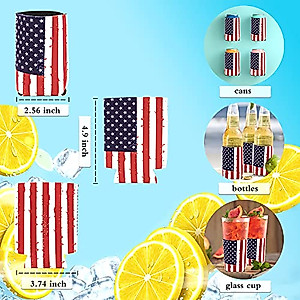 Cooler Sleeve for Cans 25pcs USA Flag Can Coolers Bulk Neoprene Can Cooler 12 Oz