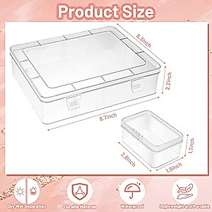Gbivbe Small Plastic Storage Box, 13 Pieces Plastic Storage Cases Bead Organizers Boxes with Lid Mini Rectangles Boxes Craft Supply Case Bead Containers for Organizing