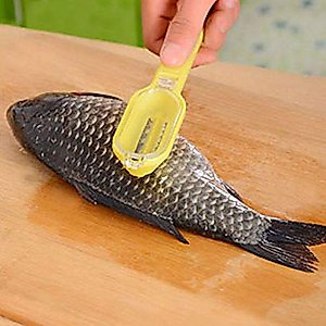 Food-Grade ABS Fish Scaler Fish Scale Remover Skin Scales Innovative Lid Design Seafood Tools Kitchen Accessory Fast Cleaning Fish Skin Scraper Cleaner Scaler Kitchenware Peelers,