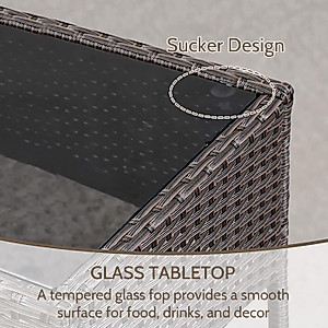 FDW Patio Furniture Set 4 Pieces Outdoor Rattan Chair Wicker Sofa Garden Conversation Bistro Sets for Yard (Brown)