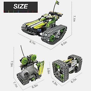 BIRANCO. Remote Control Tracked 3in1 Stunt Racer Building Kit - RC Car STEM Construction Toy, Gift Idea for Kids, Boys and Girls Ages 8-12 Year Old (353 Pcs)