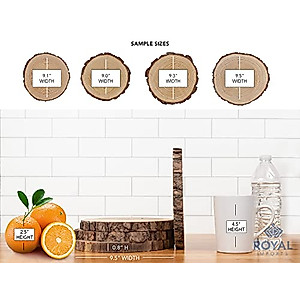 Royal Imports Round Wood Slices Discs, 9"-11" Large, Natural Unfinished Wooden Tree Bark Slabs for DIY Arts & Crafts, Rustic Table Centerpiece, Chargers, Trays, Wedding Decoration, 2 pack