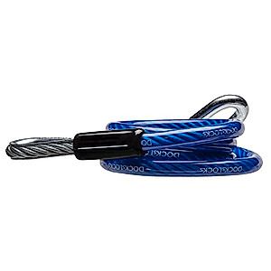 DocksLocks Trailer Safety Towing Cables, Self Coiling Weatherproof Vinyl Coated with Snap Hook Safety Latches, 48” Length, 2 Pack (5000 lbs Break Force)