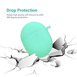 for Google Pixel Buds Pro Case Cover with Keychain,Cute Silicone for Pixel Buds Pro Charging Case Protective Cover with Flowers Carabiner Key Chains for Google Buds pro case for Women Girls (Green)