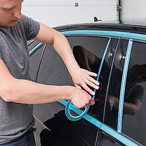 Xuniea 10 Rolls Pinstripe Tapes Vinyl Thin Masking Tape Blue Vinyl Automotive Masking Tape Painters Tape for Curves Automotive Car Painter, 33 Meters for Each Roll (0.12 Inch)