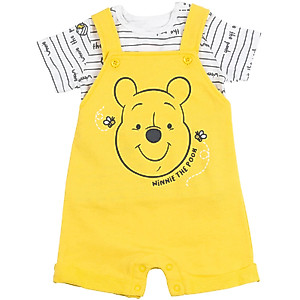 Disney Winnie the Pooh Baby Boys 3 Piece Outfit Set: Overalls T-Shirt Hat 12 Months