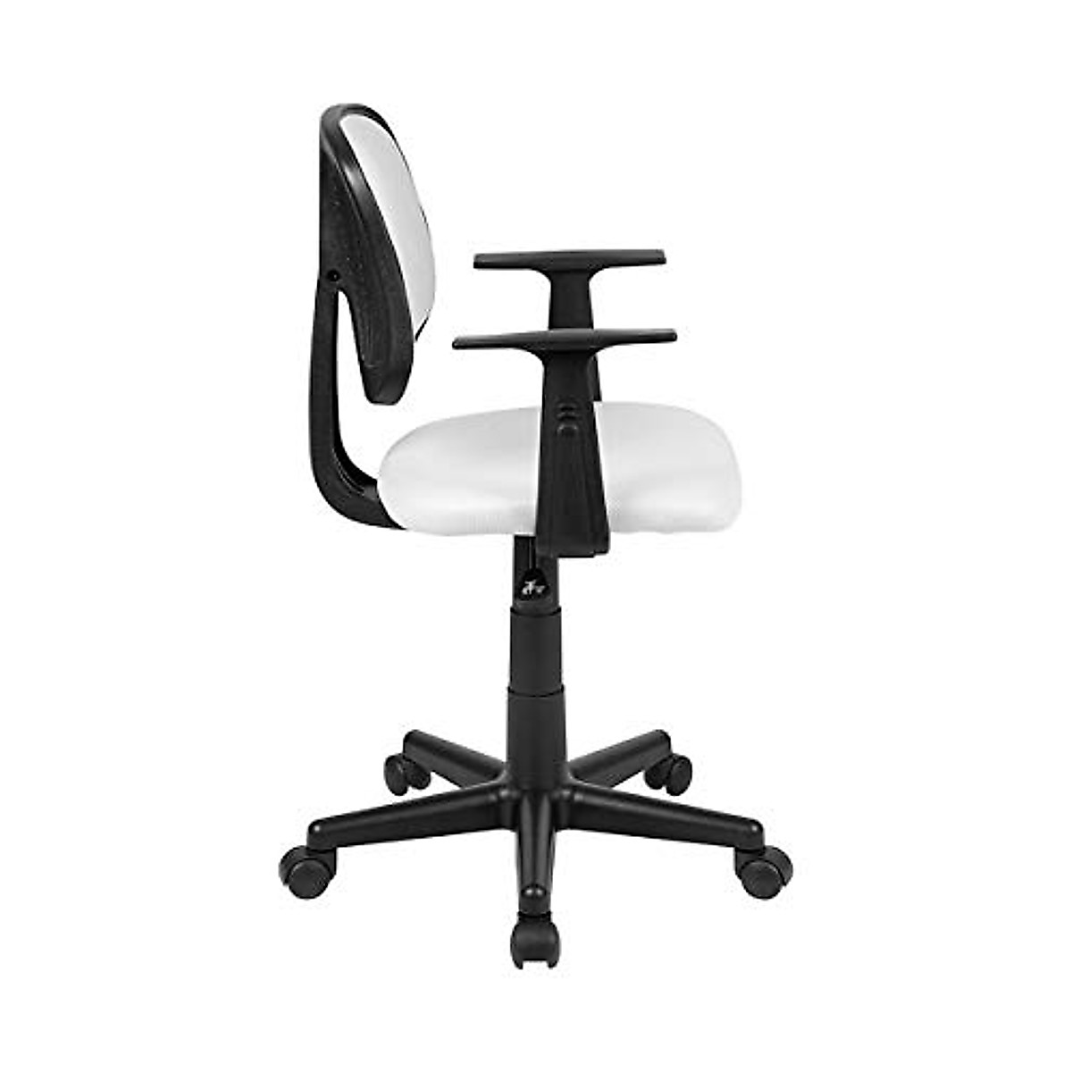 Flash Furniture Flash Fundamentals Mid-Back White Mesh Swivel Task Office Chair with Pivot Back and Arms