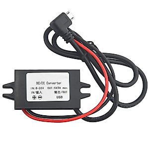 XINGYHENG 2PCS DC-DC Buck Converter Module 3A 12V 24V to 5V DC Power Converter with Micro USB Connector (Right Angle USB Interface)