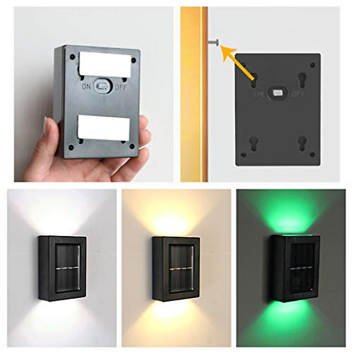 Vxkbiixxcs-o Garden Light, Square Solar Power Garden Light Patio Waterproof Wall Fence Lamp Home Decoration White