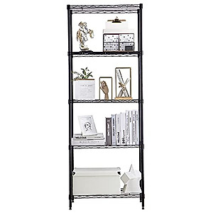 MZG Steel Heavy Duty 5-Tier Utility Shelving Unit Steel Organizer Wire Rack for Home,Kitchen,Office (24-in W x 14-in D x 63-in H)