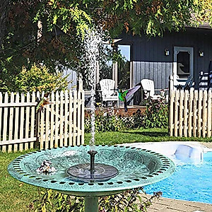 Solar Fountain for Bird Bath, Solar Powered Fountain Pump 1.5W Free Standing Floating Birdbath Water Pumps for Garden, Patio, Pond and Pool