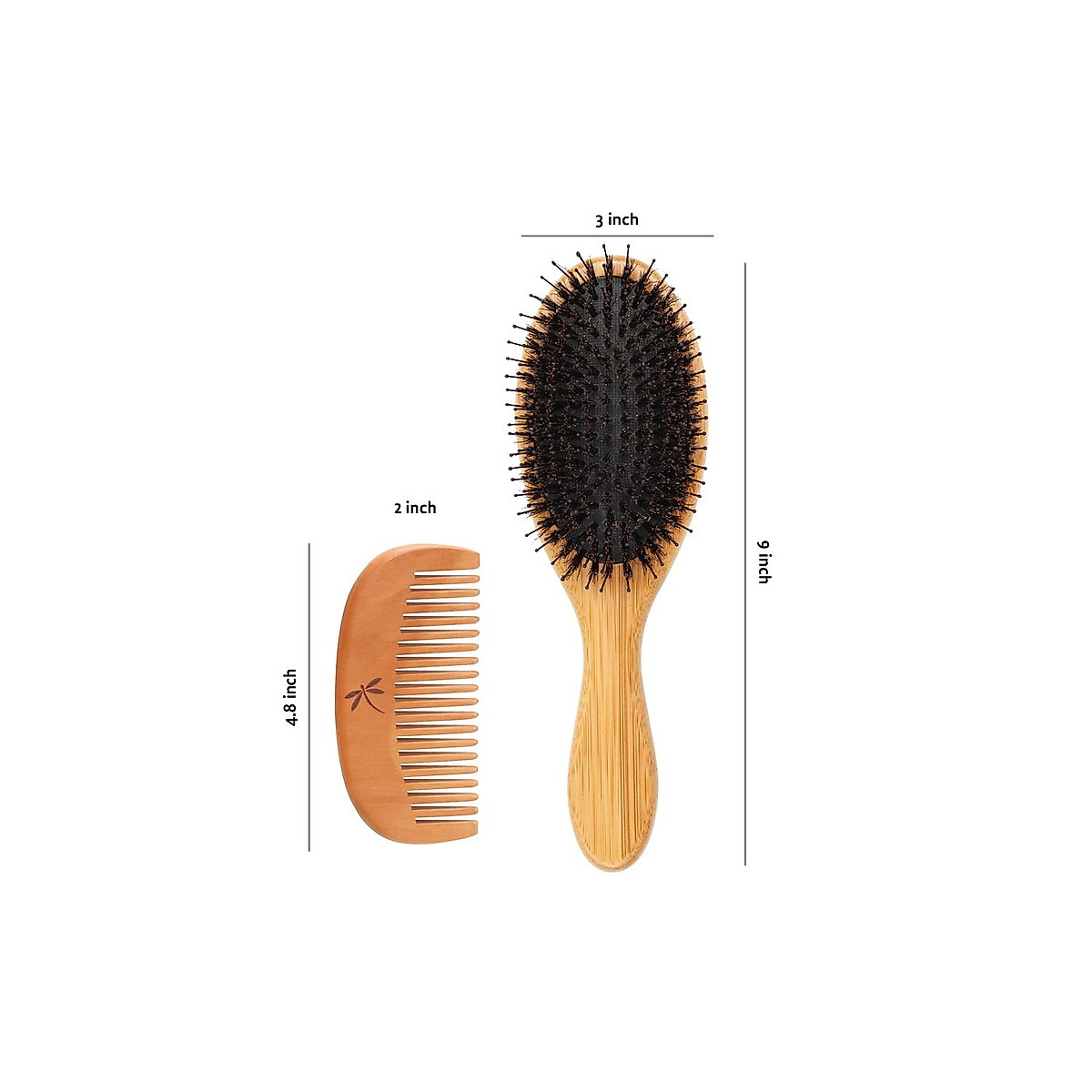 Premium Boar Bristle Hair Brush for Thick Hair Set. Hairbrush for Women With Thick, Long or Curly Hair. Restores Hair's Shine and Health. Comb, Travel Bag & Spa Headband Included