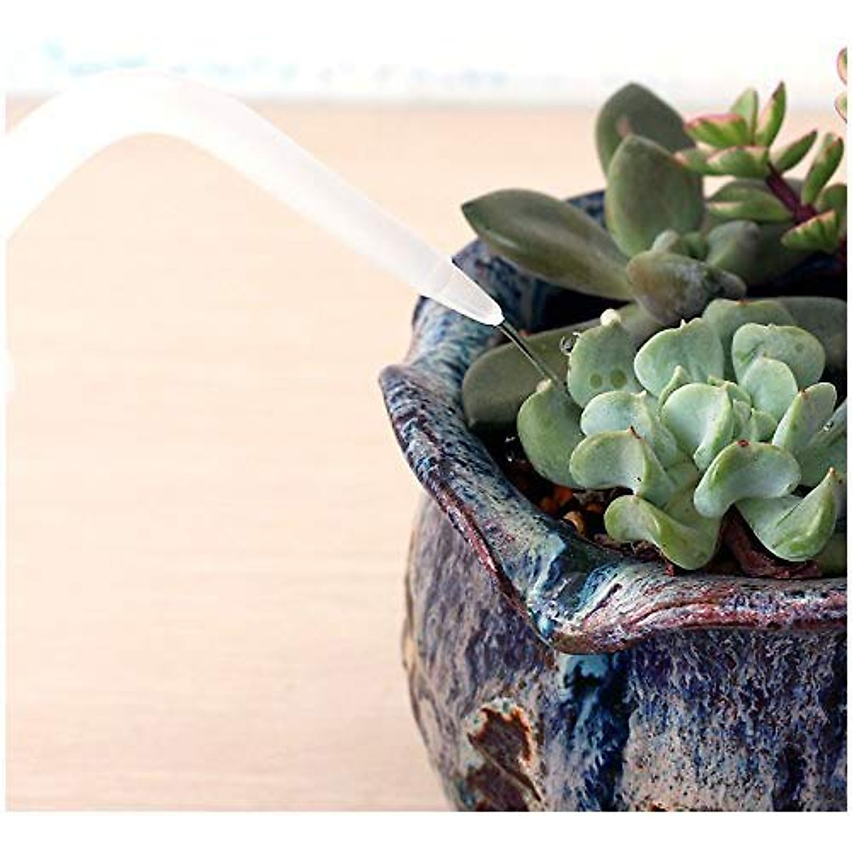 Mkono 2 Pack Watering Can, 250ML and 500ML Succulent Watering Bottle Plant Flower Squeeze Bottle Plastic Bend Mouth Safety Wash Bottle, Small and Medium, White