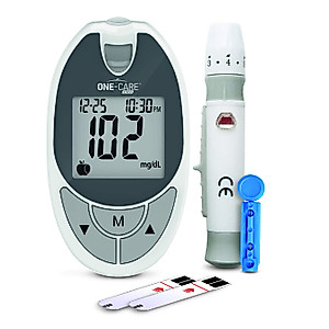 ONE-CARE 100 Count Glucose Test Strips, Precision Sugar Measurement (2 Boxes of 50 Each)