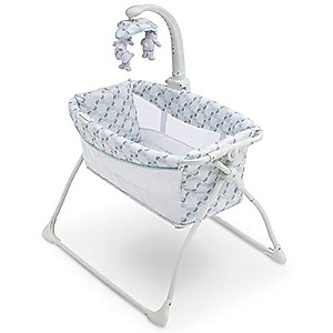 Delta Children Deluxe Activity Sleeper Bedside Bassinet - Folding Portable Crib for Newborns, Windmill
