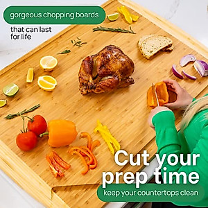 4XL Bamboo Extra Large Cutting Board for Kitchen 36 x 24 - Wood Countertop 24 x 36 Cutting Board - Wooden Extra Large Cutting Board 36 x 24 Butcher Block - Greener Chef