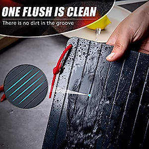 M.S. Large Size Aluminum Defrosting Tray for Frozen Meat with Super-Fast Defrost, thawing Plate for Chicken and Fish That thaws The Frozen Food and Meat in Minutes,Black