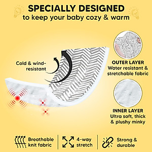 KeaBabies Car Seat Cover for Babies and Portable Diaper Changing Pad - Baby Car Seat Canopy for Spring, Autumn, Winter - Waterproof Foldable Baby Changing Mat - Universal Stretch Fit Car Seat Cover