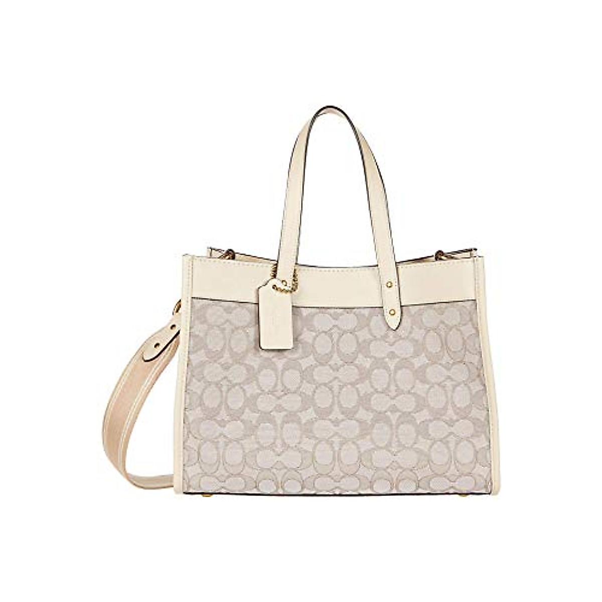 COACH Signature Jacquard Field Tote 30 B4/Stone Ivory One Size