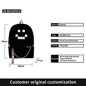 WZSMHFT Quackity From Las Nevadas Merch Backpack Cosplay Backpack Three Piece Travel Backpack (Backpack2)