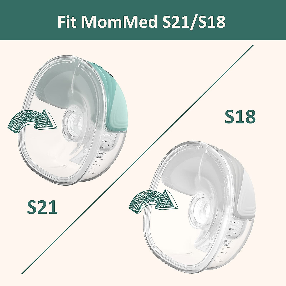 MomMed Milk Collector Compatible with MomMed S18/S21 Wearable Breast Pump, Breast Pump Accessories, MomMed Pump S18/S21 Parts Replace