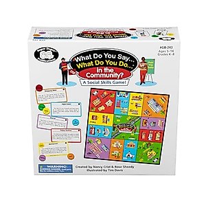 Super Duper Publications | What Do You Say... What Do You Do...® in The Community? Social Skills Board Game | 1-6 Players, Ages 5-12