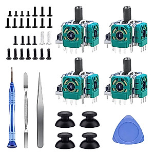 39 PCS PS5 controller Joysticks Part Replacement Thumbsticks with Repair Screwdriver Kit for PS5 controller DualSense Non-drift Controller with 4 Joystick, 4 Thumbstic