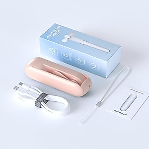 JSQBD Portable Handheld Fan, 2 IN 1 Mini Hand Fan, Battery Operated [8-15 Working Hours], USB Rechargeable Personal Foldable Fan for Indoor, Small Pocket Fan Travel Essentials for Outdoor (Pink)