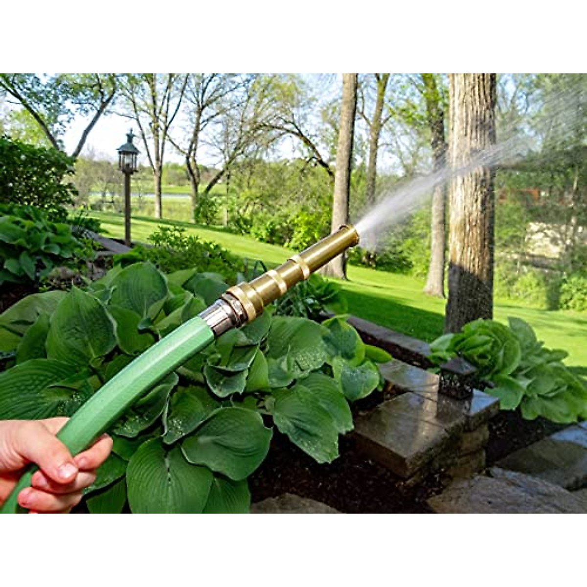 Rain Bird HENZLB5ADJ 5" Solid Brass Garden Hose End Water Nozzle, Lead-Free, Twist Adjustable Spray