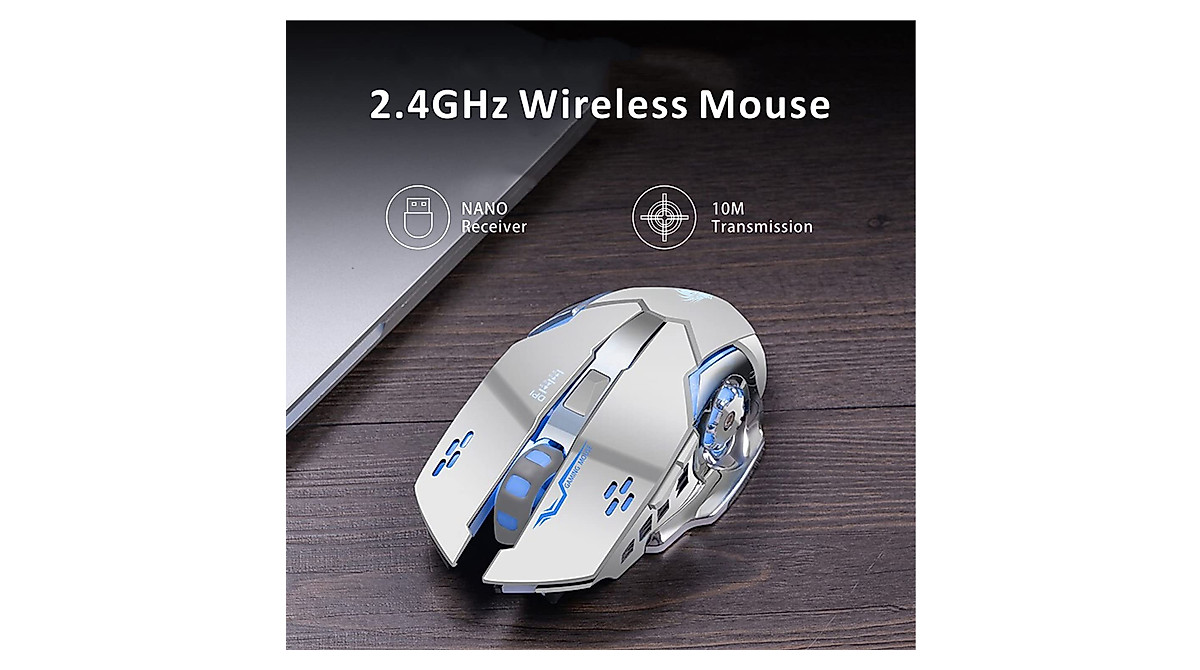 Uciefy Q85 Rechargeable Wireless Gaming Mouse, 2.4G LED Optical Silent ...