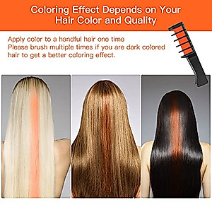 MSDADA Orange Hair Chalk for Girls-New Hair Chalk Comb Temporary Washable Hair Color Dye for Kids-Toys for 6 7 8 9 10 Year Old Girl Birthday Gifts for Christmas,Halloween,Cosplay Dress Up-Fluorescent