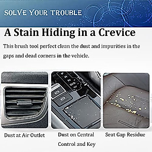 Smeyta Double Head Brush for Car Clean 1Pack,Car Brushes for Detailing Interior,Car Detailing Brushes Exterior,Soft Car Detailing Brush(Double Head-Black,1Pack)