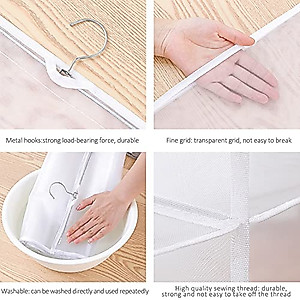 BESUNTEK Handbag Hanging Organizer, 2Pcs 8 Pocket Clear Nylon Hanging Purse Organizer Foldable Dust Proof Storage Holder Bag Cloth Closet Organizer for Closet Clear Handbag Organizer (8 Pocket)