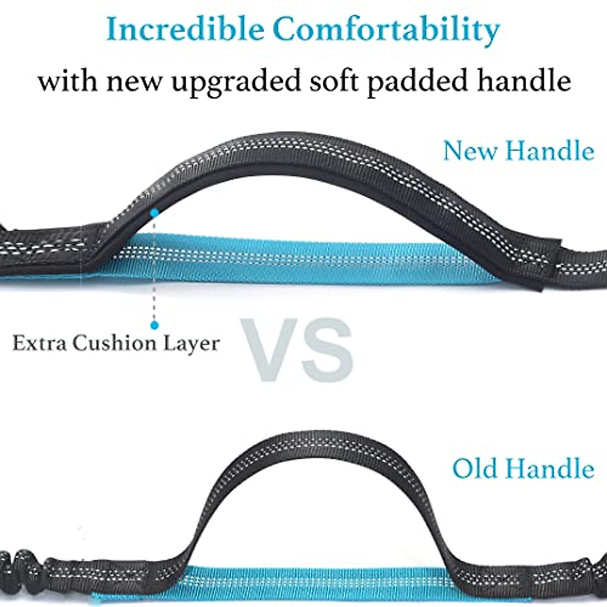 iYoShop Retractable Hands Free Dog Leash – Dual Handle Bungee Waist Leash for Small Medium and Large Large Dogs (25-150 lbs)