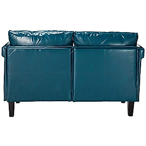 Christopher Knight Home Bellerose Leather Settee, Teal Dimensions: 26.00”D x 54.75”W x 27.50”H