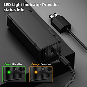 Puning Power Supply Replacement for Xbox 360 Slim Power Supply,Upgraded AC Adapter Power Supply[Advanced Quiet Edition] with Cooling Fan Compatible with Xbox 360 Slim Console(Black)