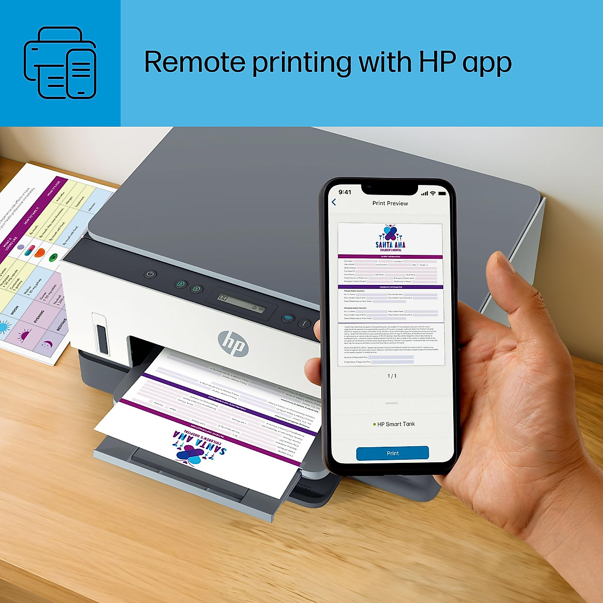 HP Smart -Tank 6001 Wireless All-in-One Cartridge-free Ink Printer, up to 2 years of ink included, mobile print, scan, copy (2H0B9A)