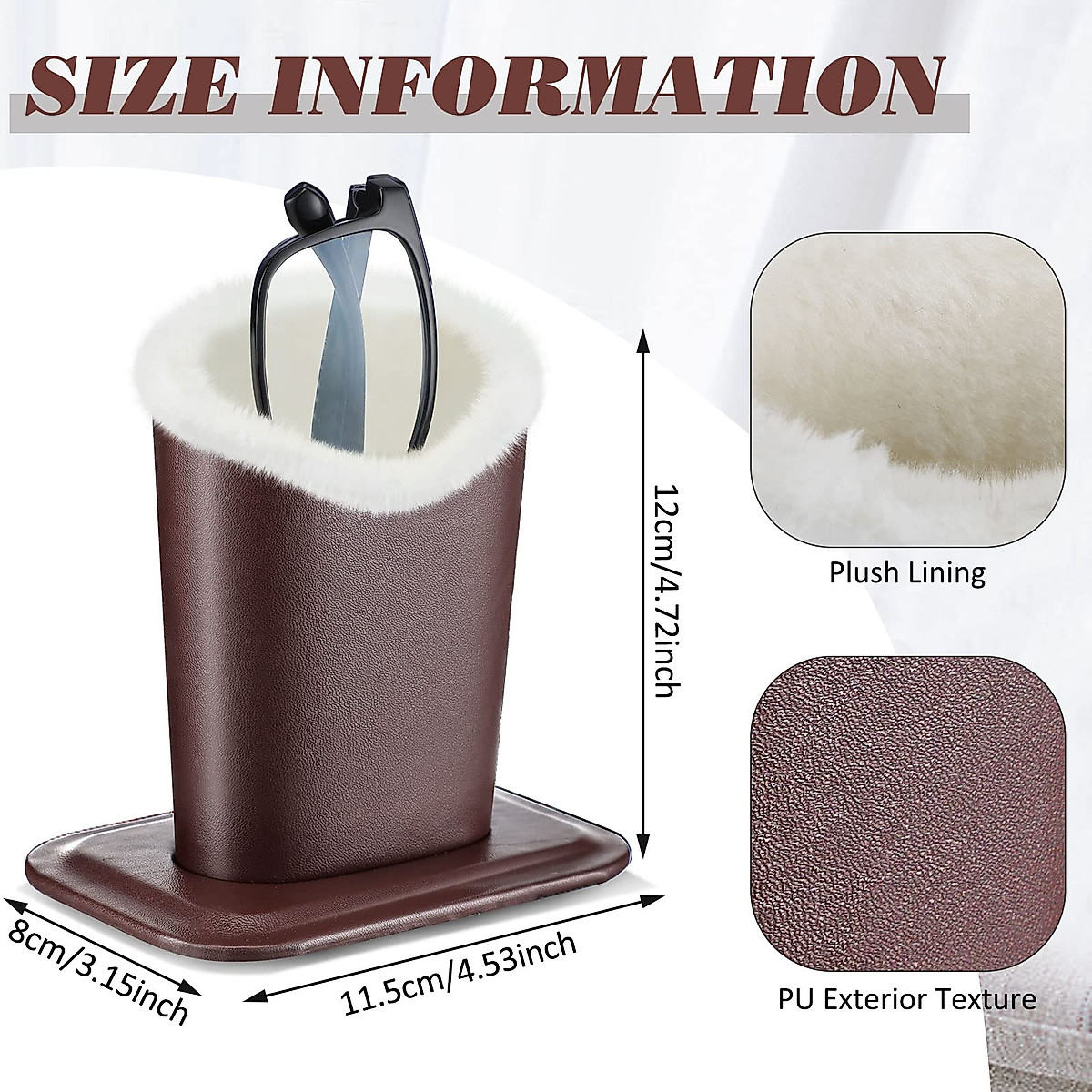 Weewooday 6 Pack Plush Lined Eyeglasses Holder Stand for Glasses Leather Reading Stand Case Protective Glasses Case (Lovely)