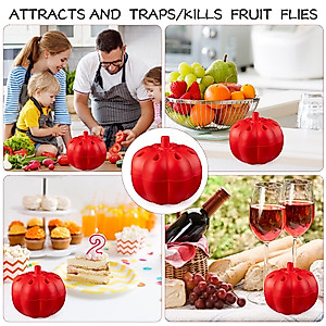16 Pcs Fruit Fly Traps for Indoors Fruit Fly Killer Indoor Food Areas Gnat Traps for House Indoor Pumpkin Shape Gnat Killer Indoor Safe and Efficient Fly Catcher for Home Mosquito Kitchen Outdoor