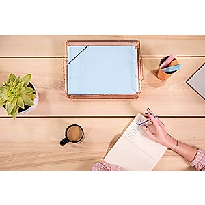 Rose Gold Letter Tray - 2 Tier Rose Gold Desk Organizer for Women, Stackable Paper Tray Organizer, File Organizer for Home Office and Desk Accessories