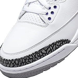 Nike Men's Air Jordan 3 Basketball Shoes, White/Black-dark Iris-cement G, 11
