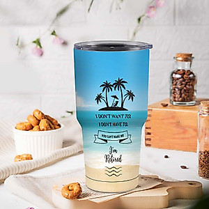 Retirement Gifts for Women, Happy Retirement Travel Tumbler Cup, Retired Gifts for Women Coworker, Vacuum Insulated Stainless Steel Tumbler With Lid 30oz