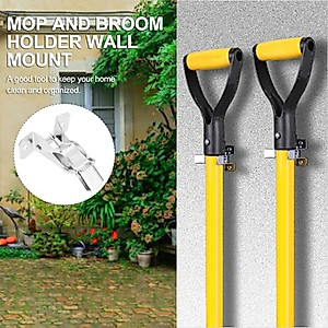 SOESFOUFU 10pcs Mop Buckle Wall Hanging Hooks Broom Holder Mop Hanger Broom Gripper Mop Hook Wall Mount Broom and Mop Holder Broom Rack Broom Organizer Wall Mount Broom Storage Iron