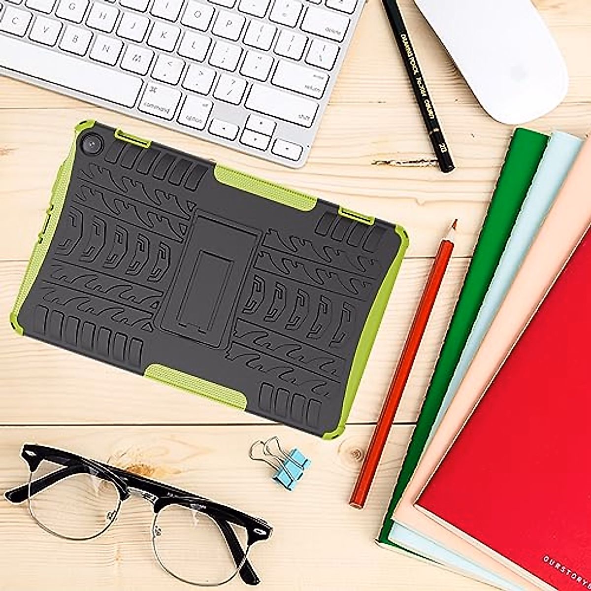 K Shockproof Case for Fire Max 11 with Screen Protector Rugged Hard Cover Protective Slim Case for Fire Max 11 Shoulder Strap (Green)