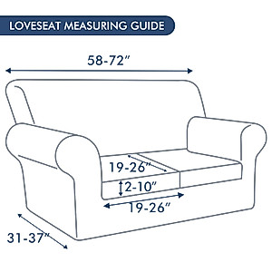 hyha 3 Pieces Couch Covers for 2 Cushion Couch, Love Seat Couch Covers, Sofa Covers Washable Stretch Loveseat Sofa Slipcover, Loveseat Covers with Elastic Straps (Loveseat, Light Gray)