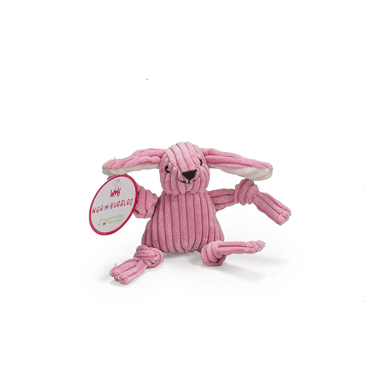 HuggleHounds Knottie Plush Dog Toy - Dog Stuffed Animal Toy, Puppy Toys, Squeaky Dog Toy for Small & Medium Dogs, Durable Plush to Keep Them Busy - Wee Knotties Variety Pack (6 Count)