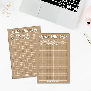 Newborn Baby Log Tracker Journal Book, Infant Daily Schedule, Feeding Food Sleep Naps Activity Diaper Change Monitor Notes For Babies, Mommy Nursing or Breastfeeding Record Tracking Chart 50 Sheet Pad