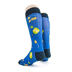 Foot Traffic - Men's Sports-Themed Socks, Fits Men's Shoe Sizes 7-12 (Pickleball)